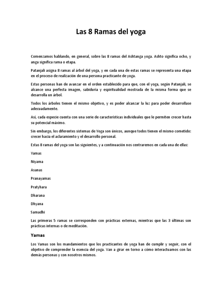 las 8 ramas del yoga | PDF