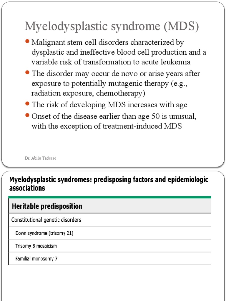 Myelodysplastic Syndrome Overview | PDF | Anemia | Health Sciences