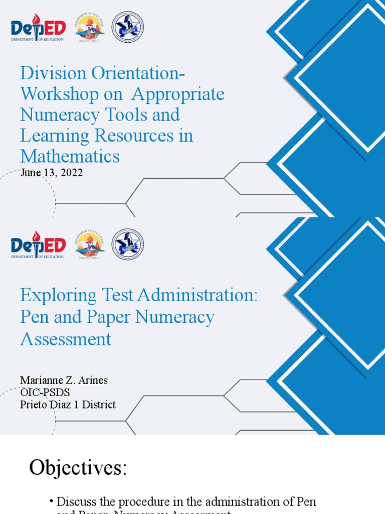 Session 3 - Pen and Paper Numeracy Assessment Tool | PDF | Teachers ...