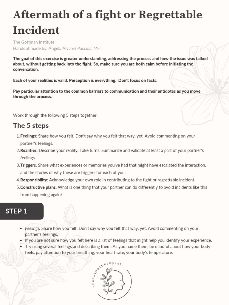 Aftermath of A Fight or Regrettable Incident | PDF | Feeling | Experience