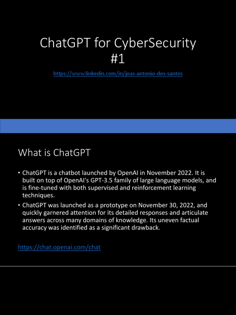 ChatGPT For CyberSecurity #1 | PDF