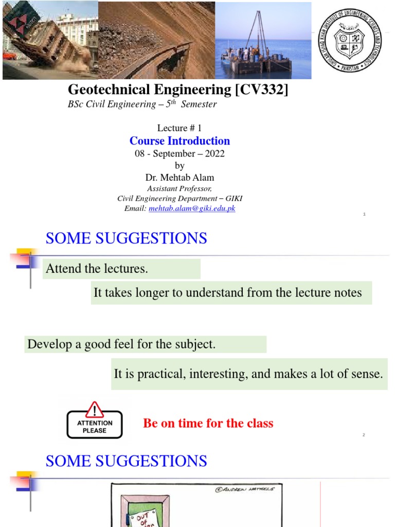 CV332-Lecture - 1 (Introduction) | PDF | Geotechnical Engineering | Deep Foundation