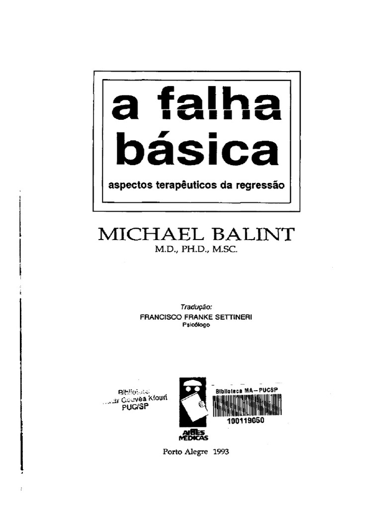 Michael Balint - A Falha Basica | PDF Michael Balint - A Falha Basica | PDF