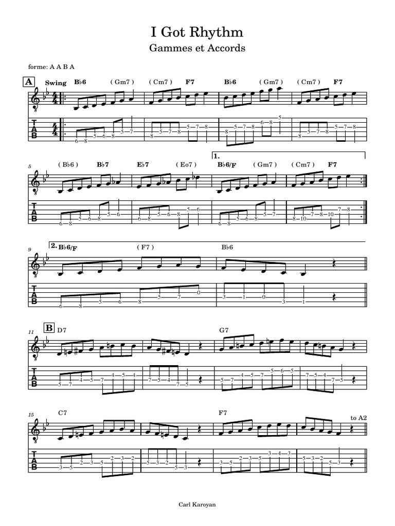 Gammes et Accords : I Got Rhythm | PDF | Théorie de la musique ...