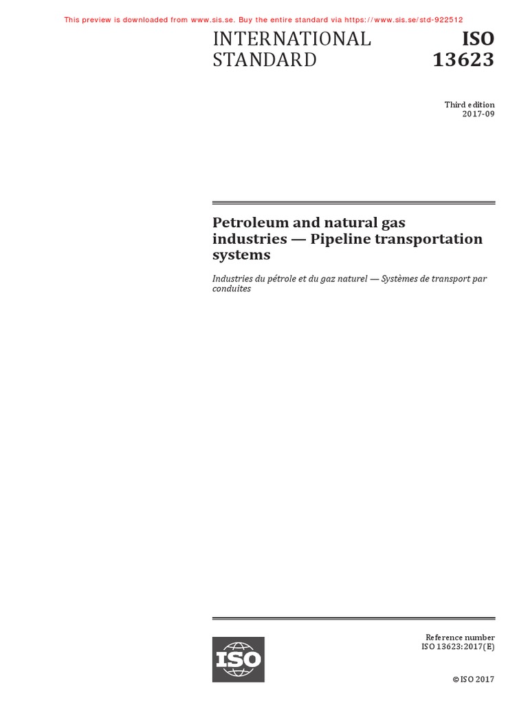 Iso 13623 2017 en PDF | PDF | Pipe (Fluid Conveyance) | Corrosion