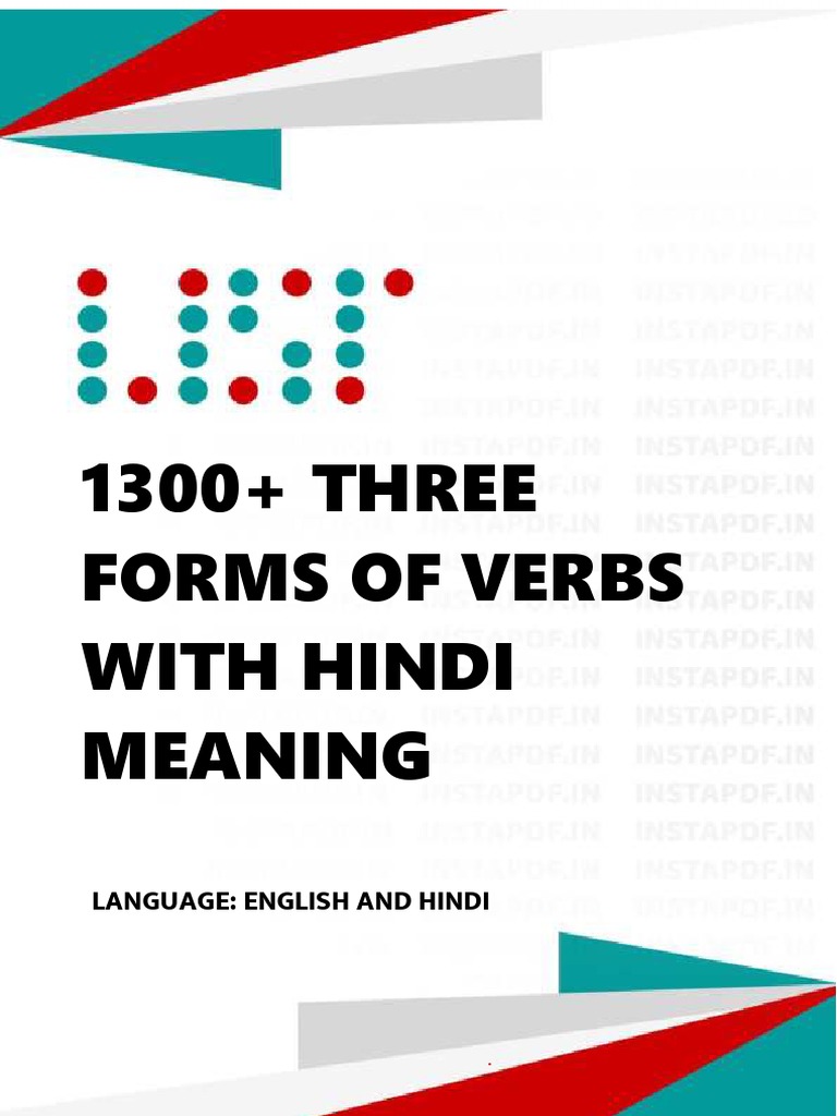 Verb Forms With Hindi Meaning PDF | PDF