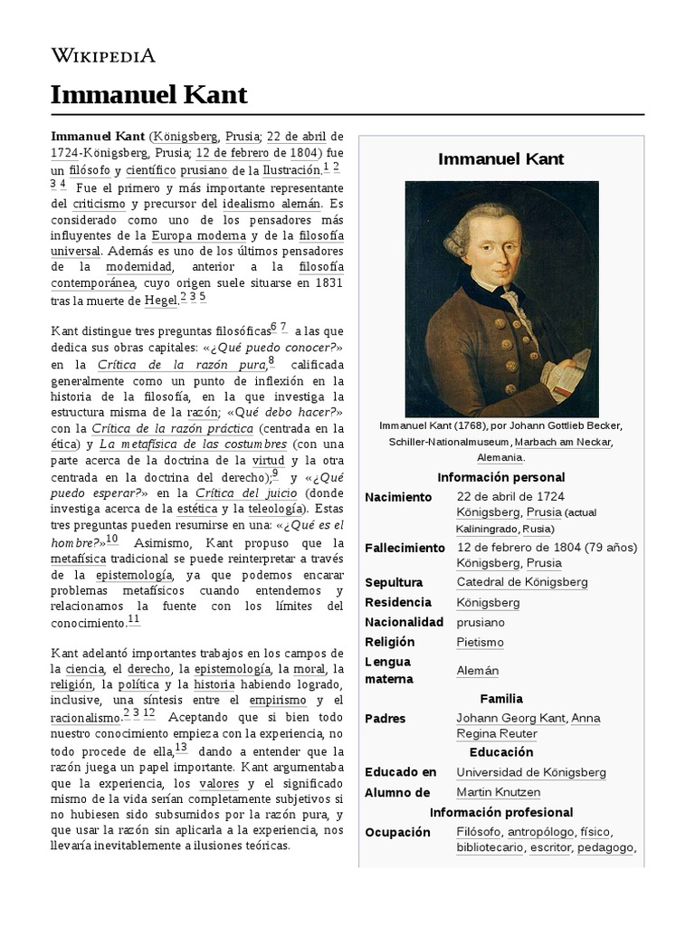 Immanuel Kant | PDF | Immanuel Kant | Intuición