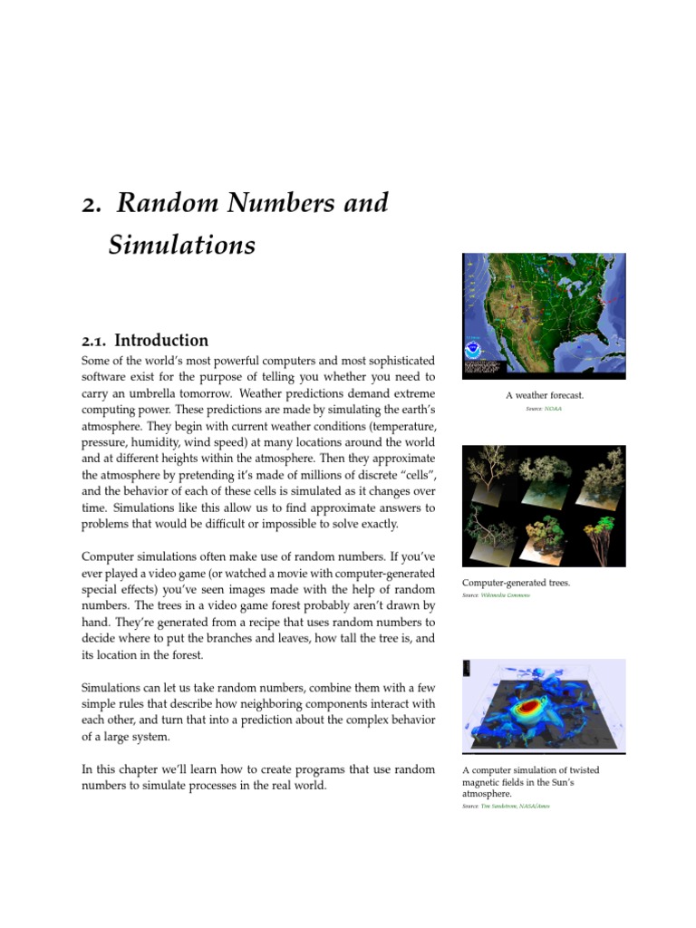 Random Numbers and Simulations: A Weather Forecast | PDF | Computer ...