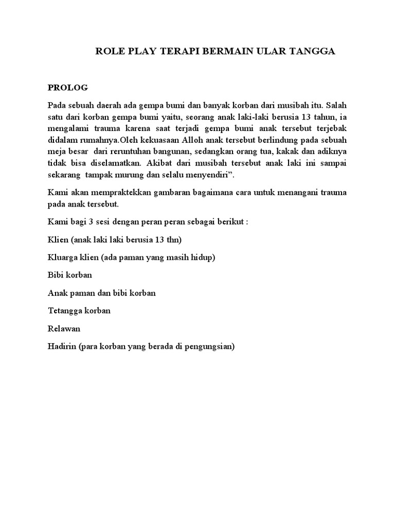 Role Play Terapi Bermain Ular Tangga | PDF