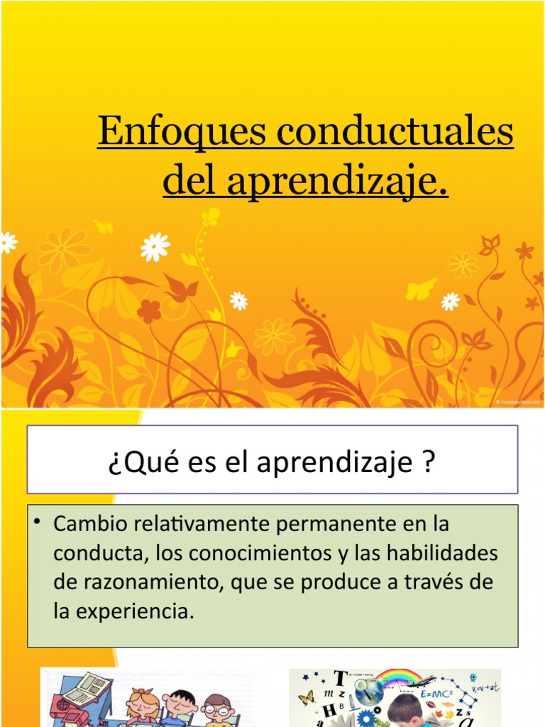 Enfoques Conductuales Del Aprendizaje | PDF | Reforzamiento | Aprendizaje