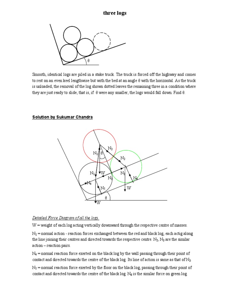 Three Logs Sol 2 | PDF | Force | Mechanical Engineering