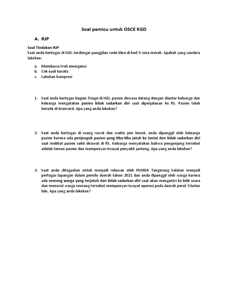 Soal Osce KGD | PDF