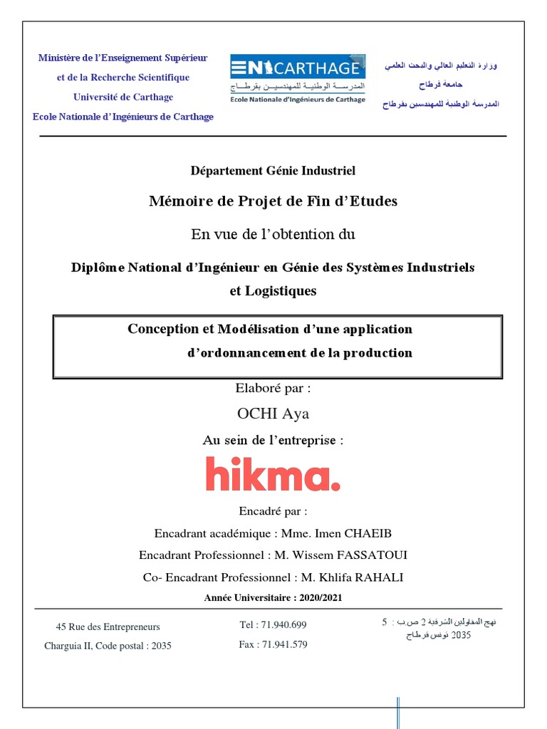 Pfe Aya | PDF | Planification | Optimisation mathématique