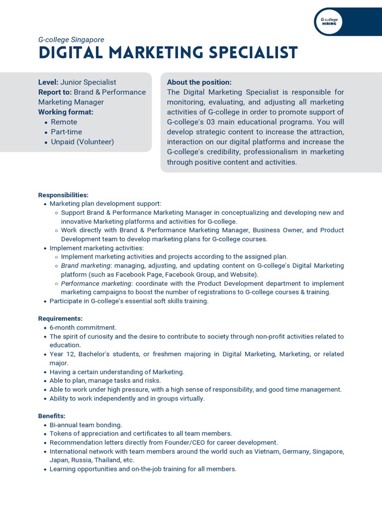 GCS - Digital Marketing Specialist | PDF | Mentorship | Digital Marketing