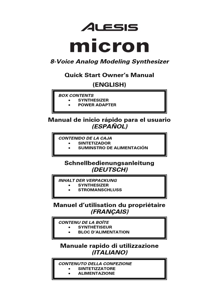 Alesis Micron Qo2 Owners Manual | PDF | Electrical Engineering | Sound