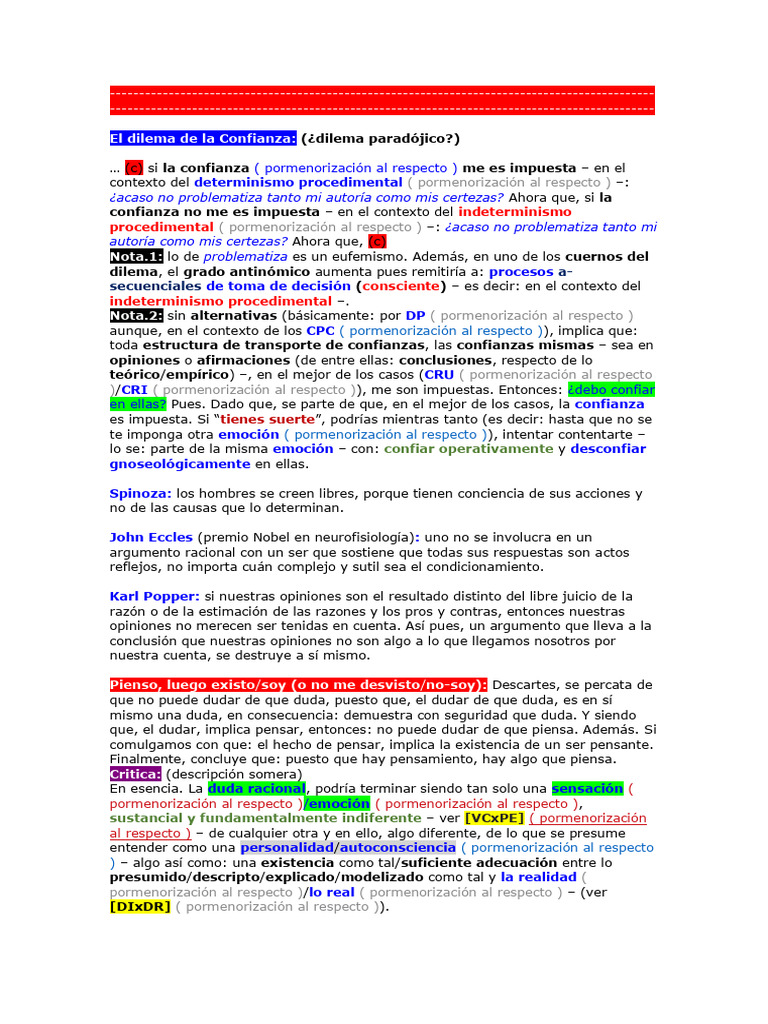 El Dilema De La Confianza Pdf Lingüística Gramática