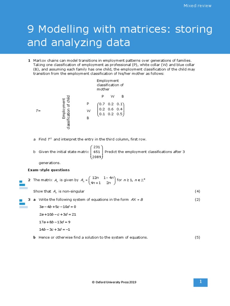 Bks MaiHL 09uu mx00 Xxaann | PDF | Matrix (Mathematics) | Matrix Theory