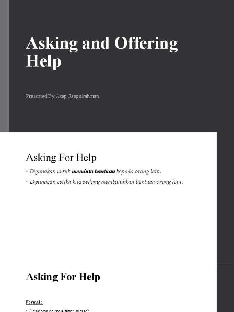 Asking and Offering Help | PDF