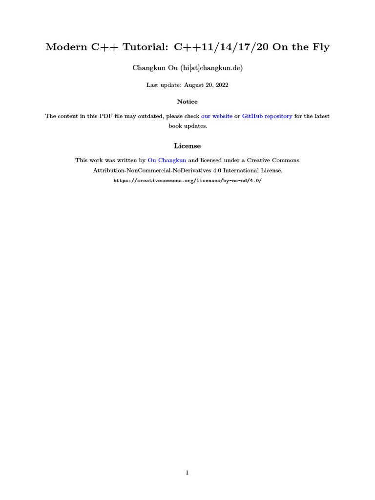Modern C++ Tutorial - C++11-14-17-20 | PDF | C++ | Subroutine