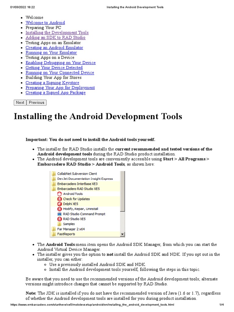 Install Android Dev Tools Pdf Android Operating System Software Development Kit 