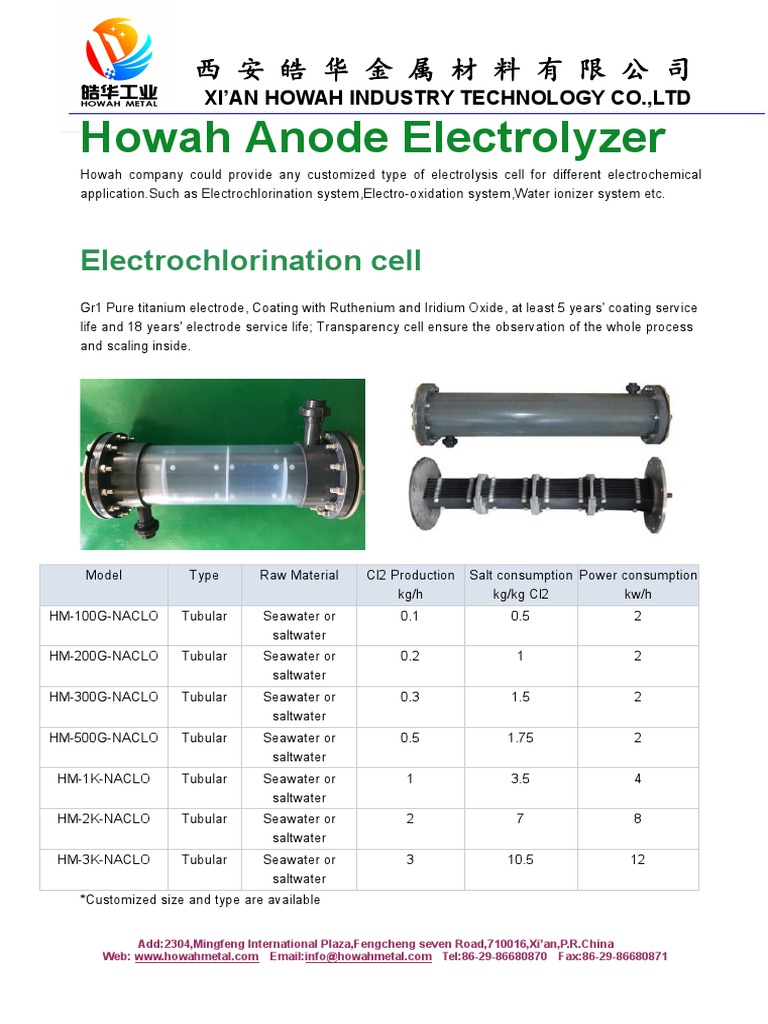 Howah Anode Electrolyzer | PDF | Chemical Elements | Chemical Process ...