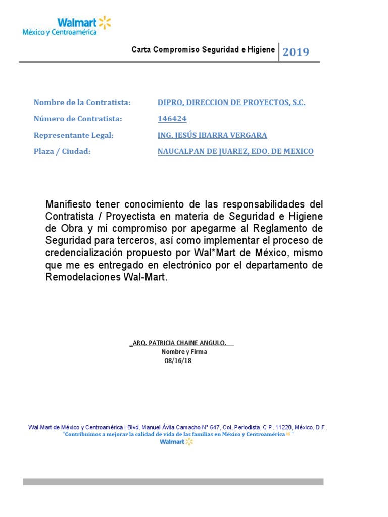 Formato de Carta Compromiso | PDF