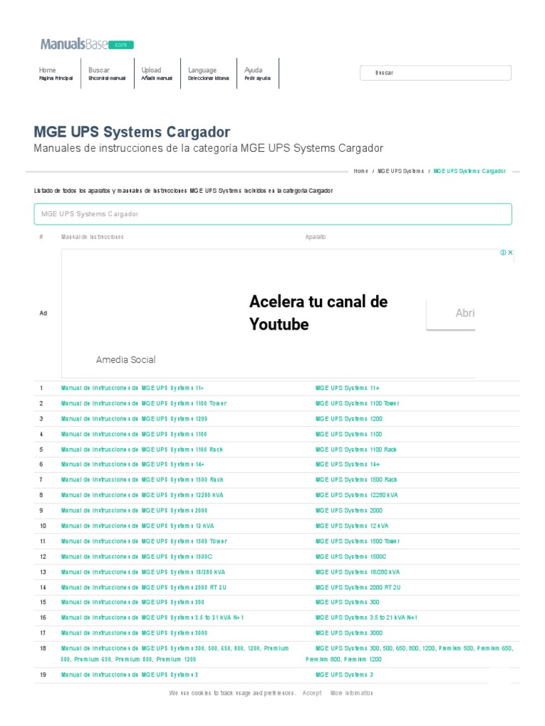 Manuales de Instrucciones de La Categoría MGE UPS Systems Cargador ...