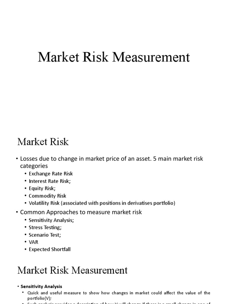 Market Risk Measurement Techniques | PDF | Financial Risk | Value At Risk