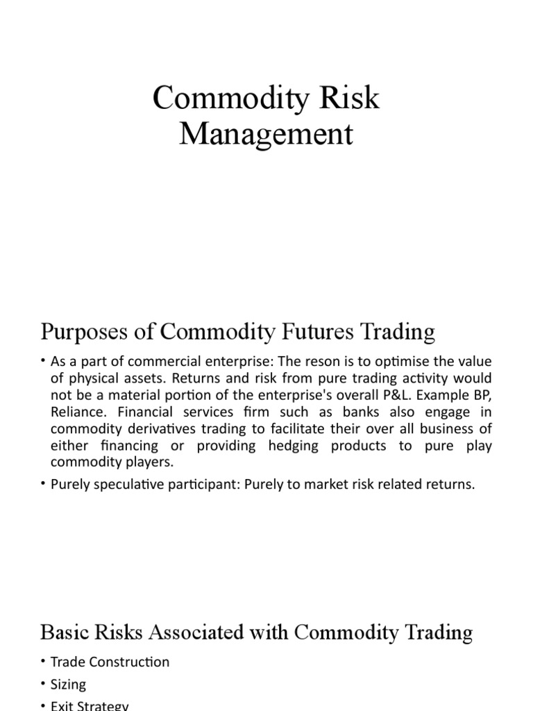 Commodity Trading Risk Strategies | PDF | Option (Finance) | Futures ...
