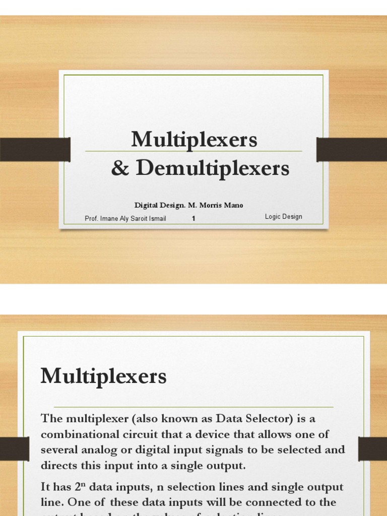 10-Multiplexers and Demultiplexers Lecture | PDF | Multiplexing | Electrical Circuits