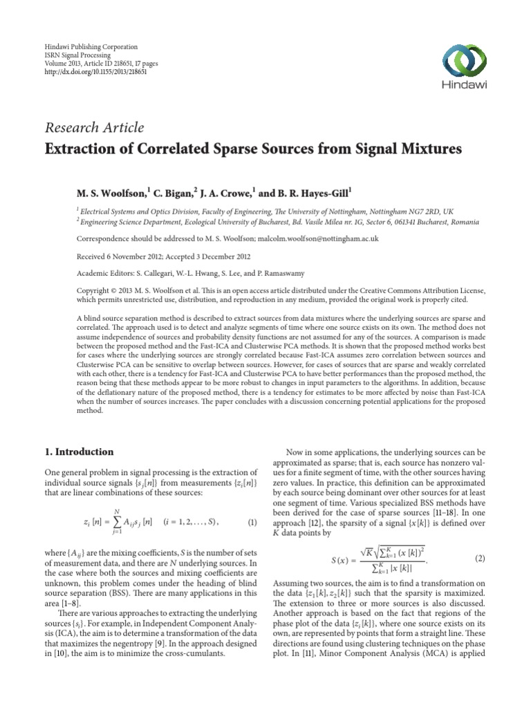 Signal Extraction Correlation Pdf Principal Component Analysis Applied Mathematics 