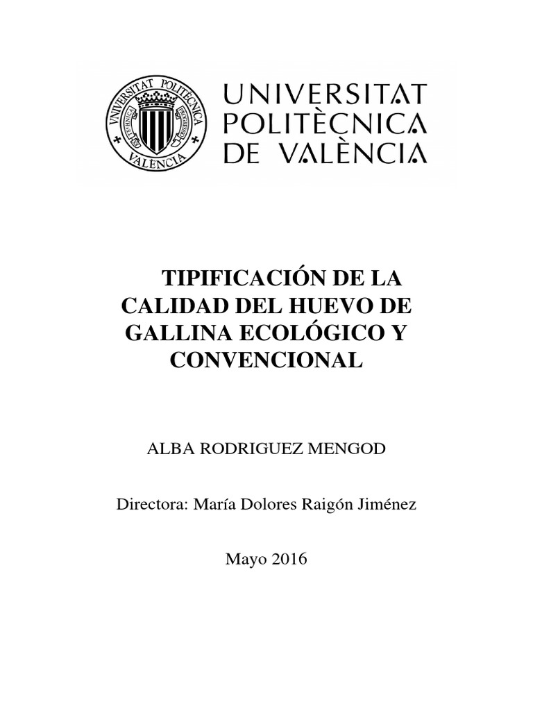 Rodríguez - Tipificación de La Calidad Del Huevo de Gallina Ecológico y ...