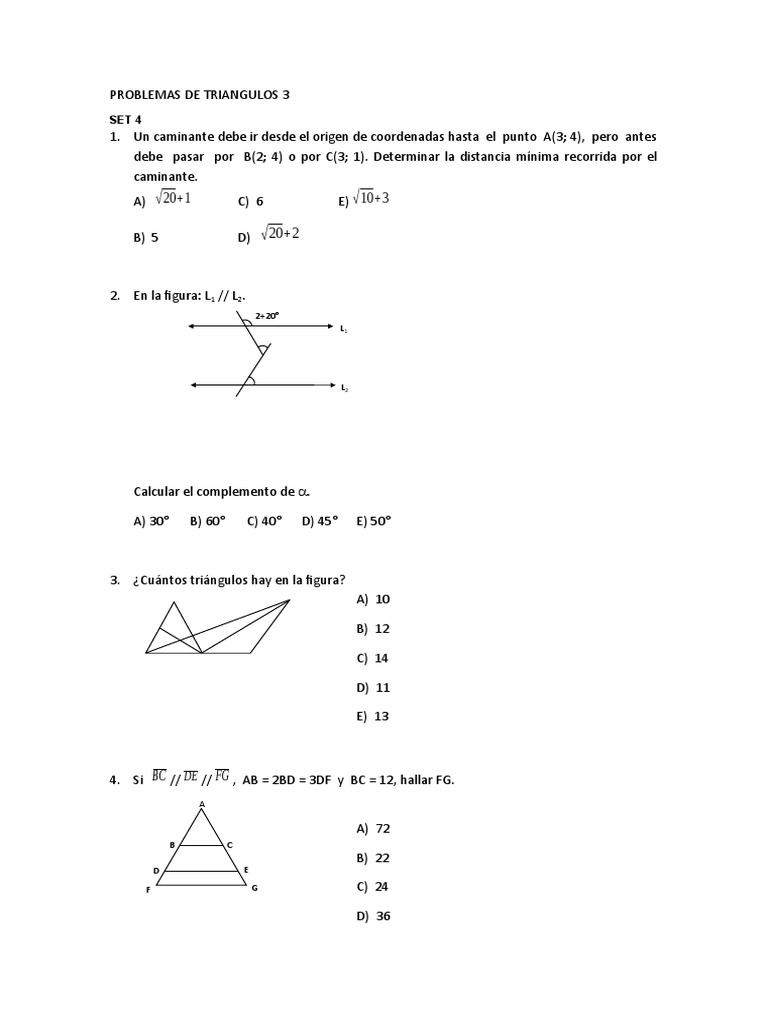 Problemas de Triangulos 3 | PDF | Triángulo | Geometría del plano euclidiano