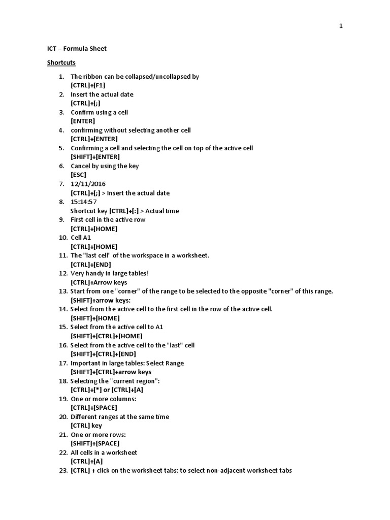 Formula Sheet | PDF | Mathematics | Computing