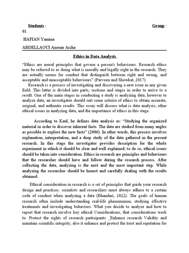 Data Analysis Ethics | Download Free PDF | Data | Data Analysis