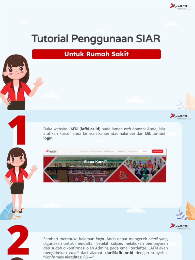 Tutorial Penggunaan SIAR LAFKI Untuk Rumah Sakit | PDF