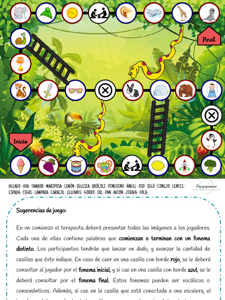 Juegos de mesa para conciencia fonológica | PDF | Poesía