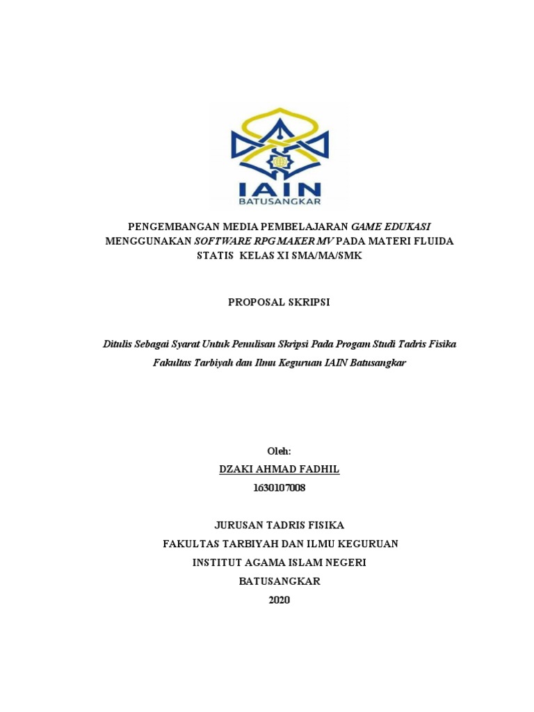 Proposal Skripsi Game Edukasi | PDF