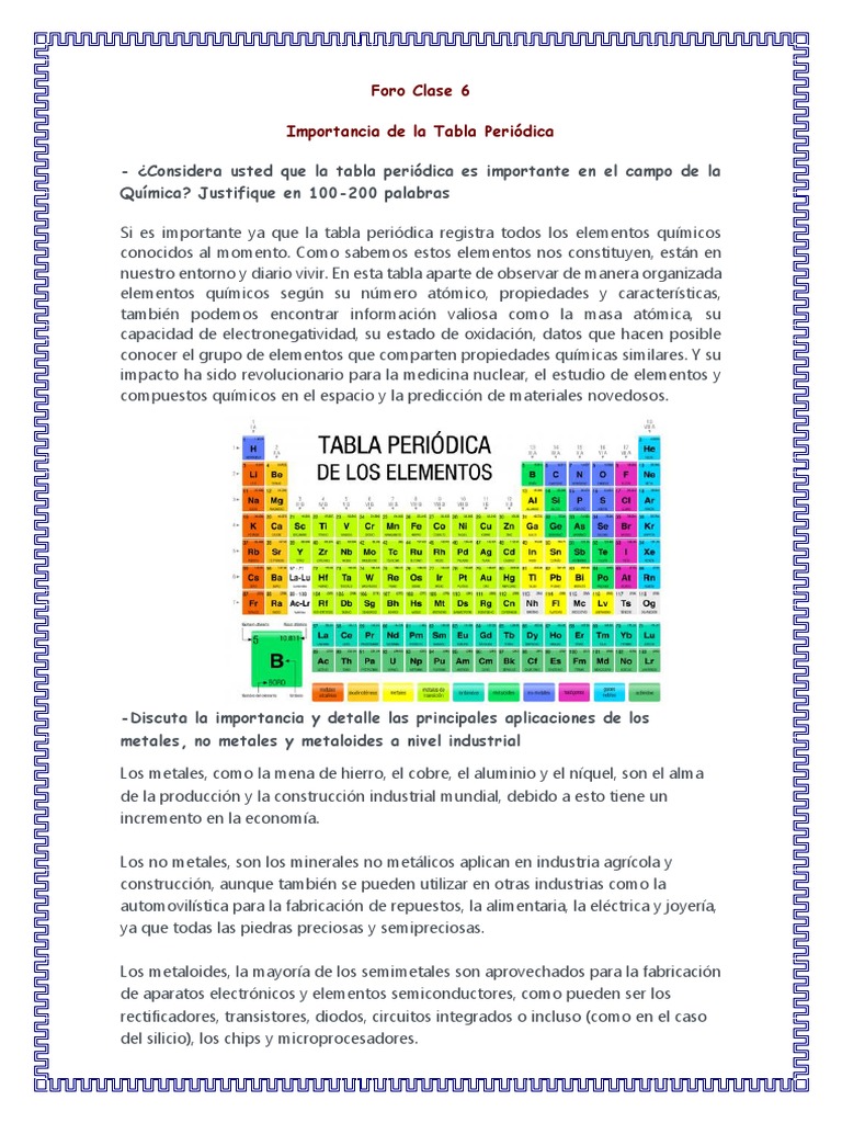 Importancia de la Tabla Periódica en Química | PDF