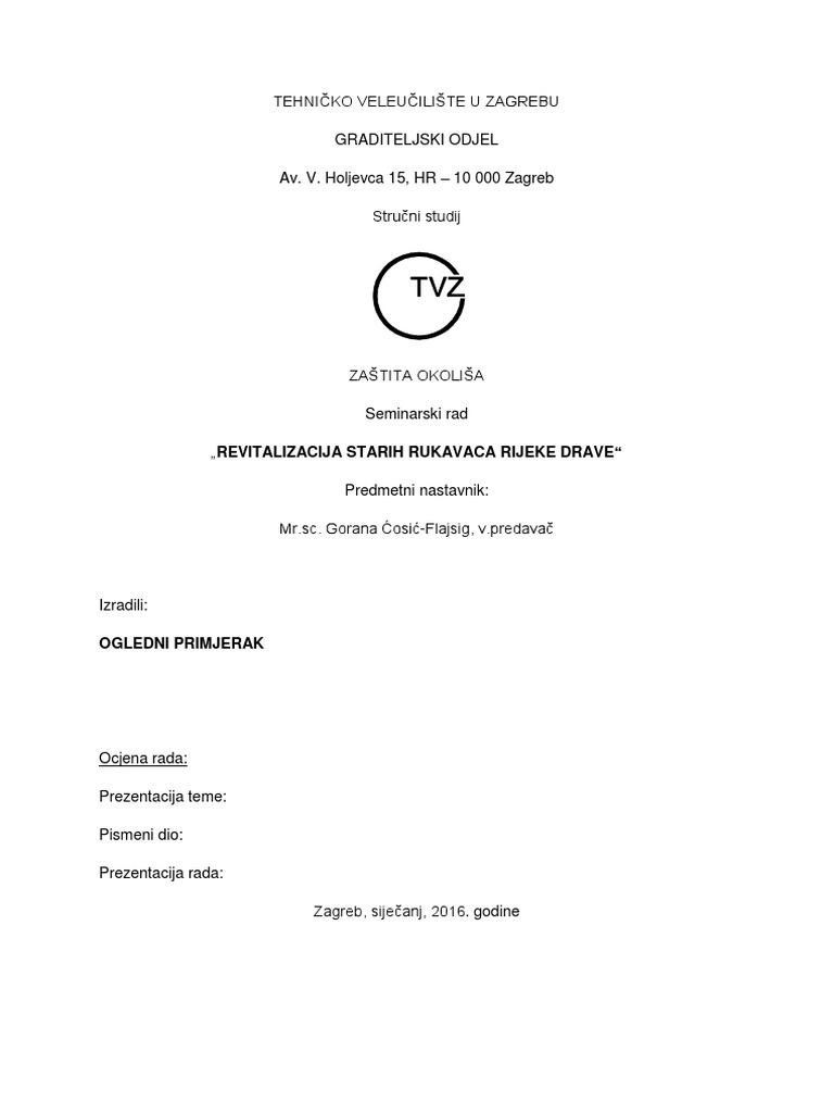 ZO - Seminarski Rad - Primjer - Web | PDF