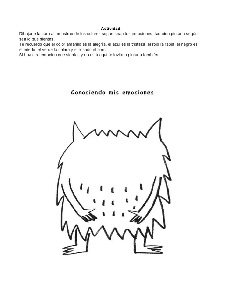 Actividad El Monstruo de Los Colores | PDF