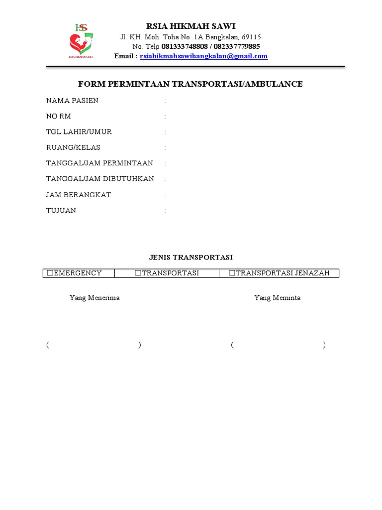AKP 6 A FORM PERMINTAAN TRANSPORTASI | PDF