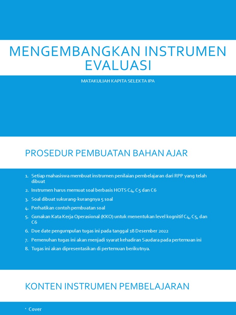 Mengembangkan Instrumen Pembelajaran | PDF | Karier & Perkembangan