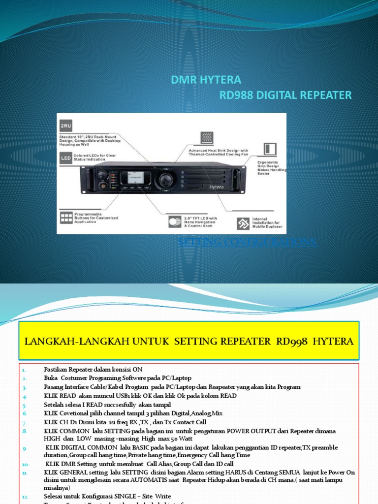 DMR Hytera Repeater Rd988 | PDF