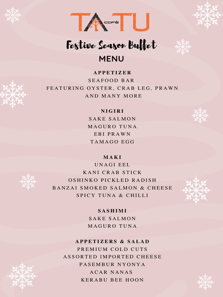 Festive Season Buffet Menu | PDF