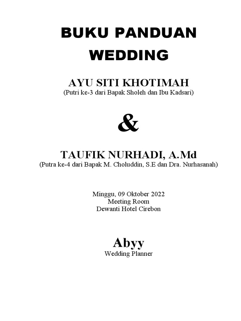 Contoh Rundown Pernikahan | PDF