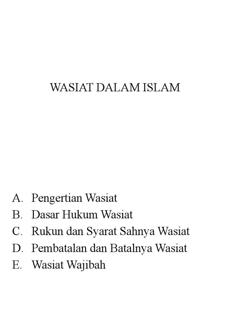 Wasiat Dalam Islam | PDF