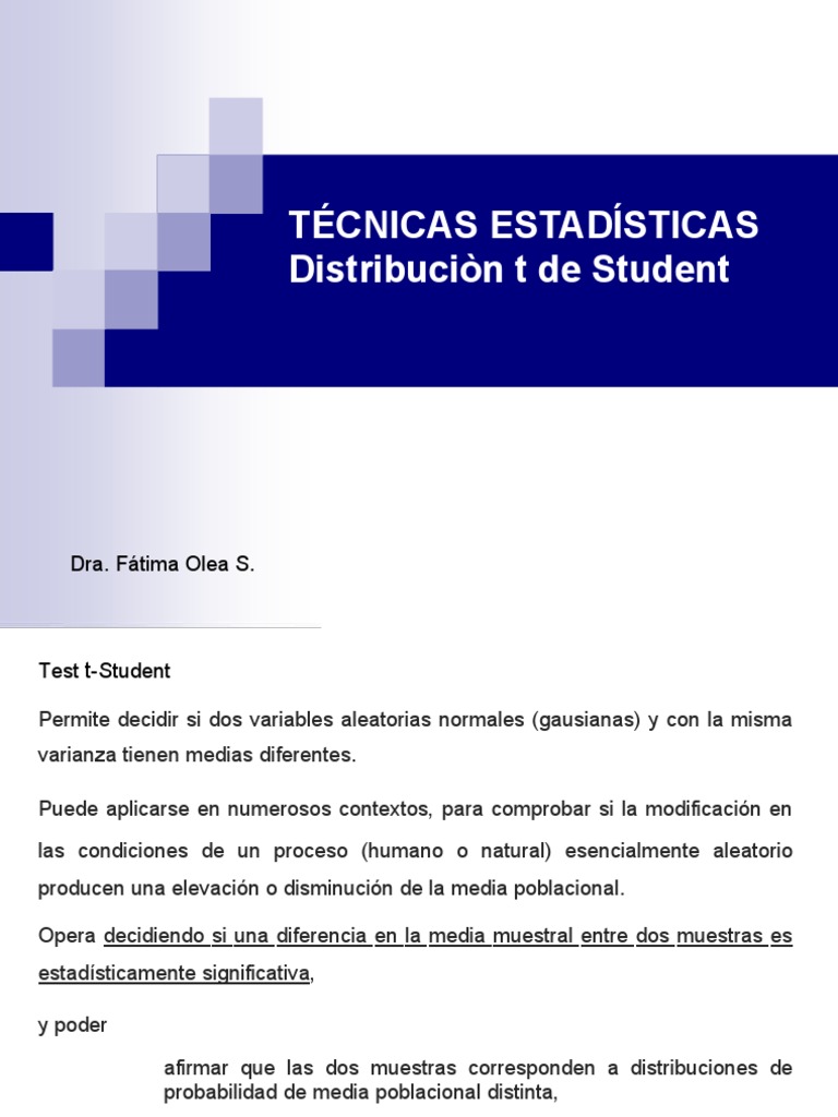 Psiestadistica 09 Test de Student | PDF | Prueba T de Student | Error ...