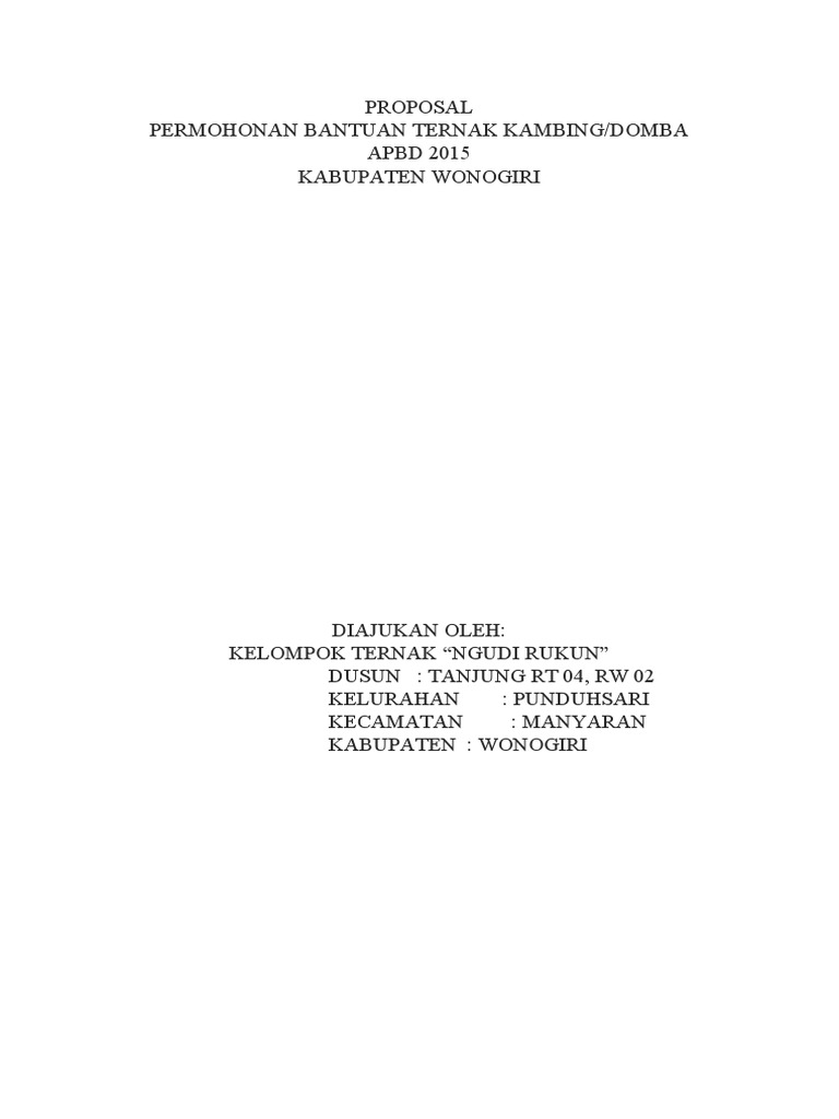 PROPOSAL rt2 | PDF | Ilmu Sosial