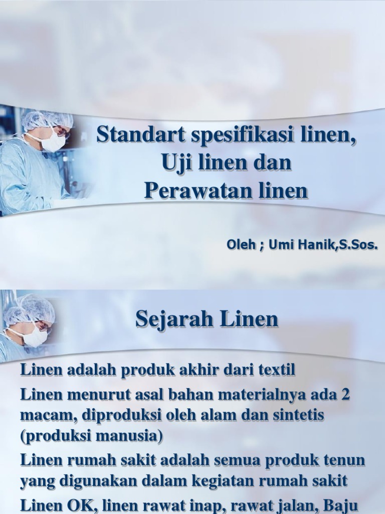 Standar Linen Rumah Sakit dan Ukurannya | PDF